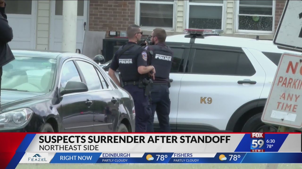 Suspects surrender after standoff - YouTube