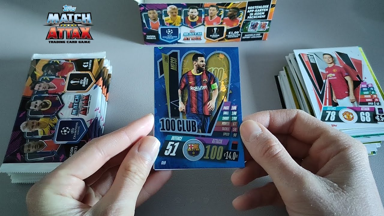 MESSI 100 CLUB ! OUVERTURE D’UN DISPLAY TOPPS MATCH ATTAX CHAMPIONS ...