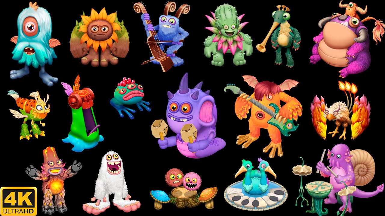 Cave Island - All Monster Sounds and Animations (My Singing Monsters ...