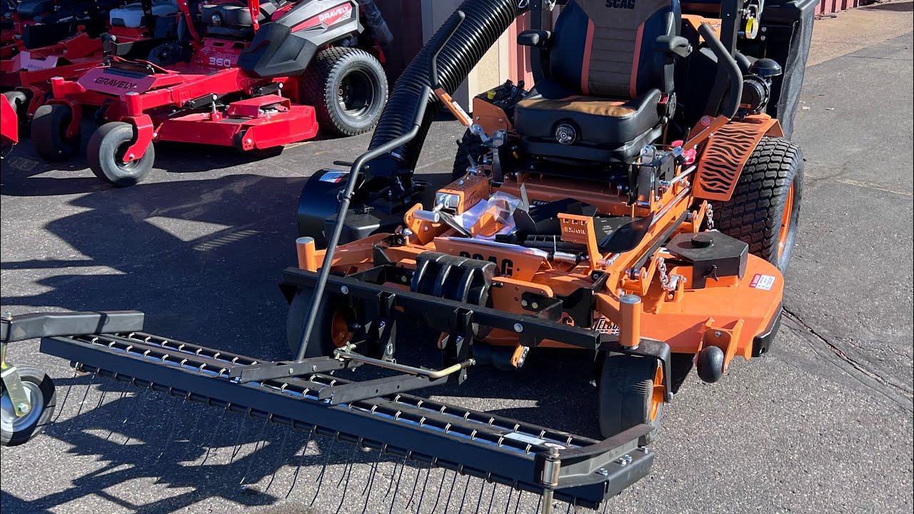 Jrco Tine Rake Dethatcher install on a Scag Turf Tiger ll Zero Turn ...