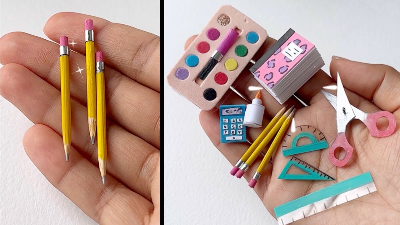 7 DIY Miniature School Supplies | Easy Paper Crafts when you’re bored ...