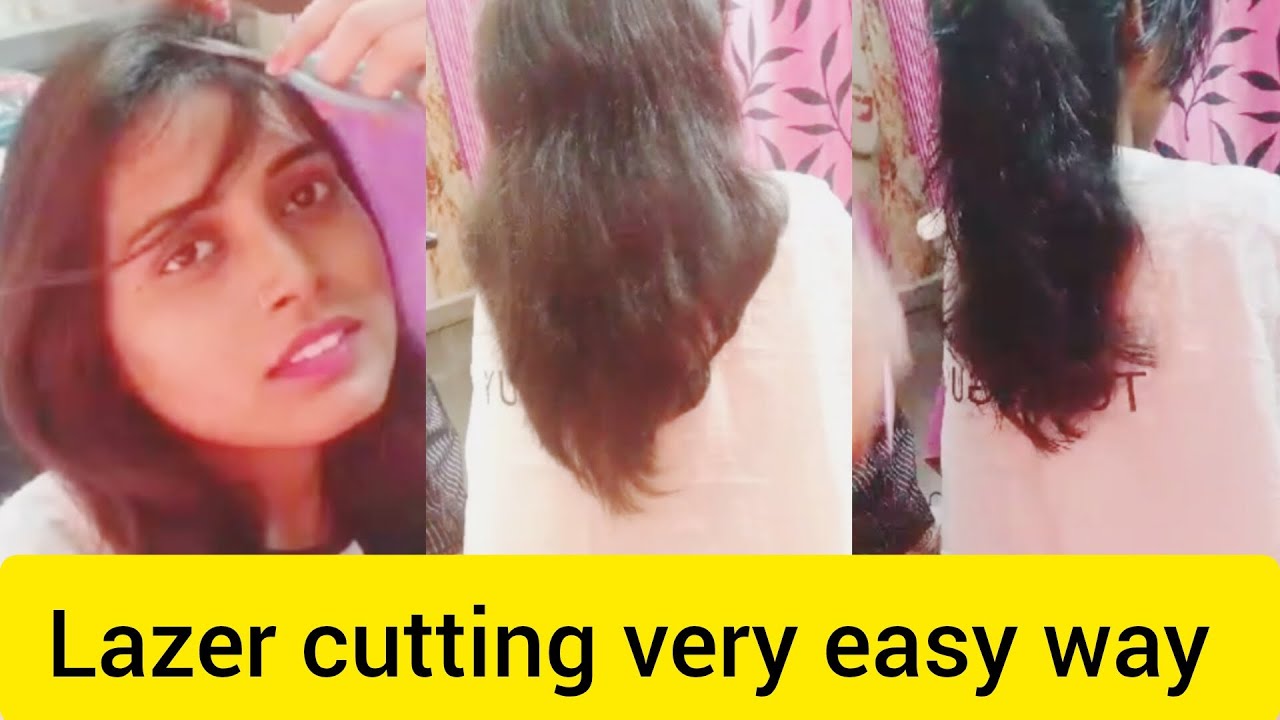 lazer cutting in very easy way/ apni student ke Kiya hair cutting ️ ...