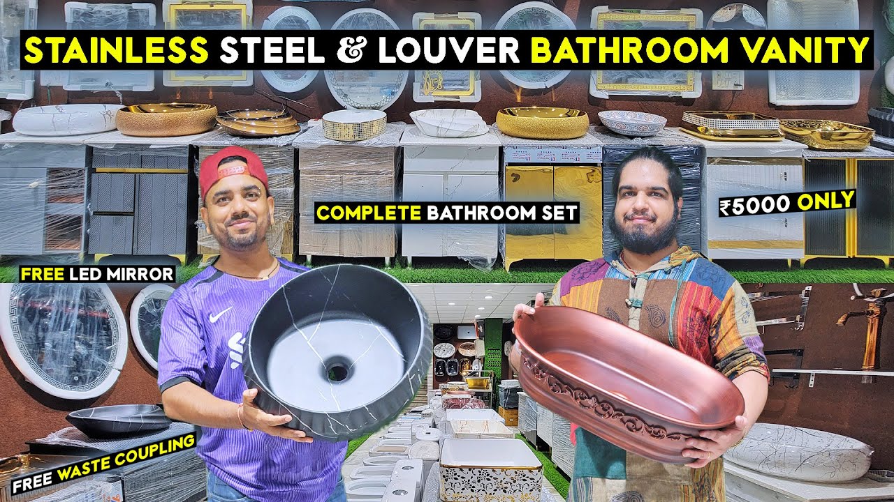 Stainless Steel & Louver #bathroomvanities | Bathroom Set ₹5000 Only ...