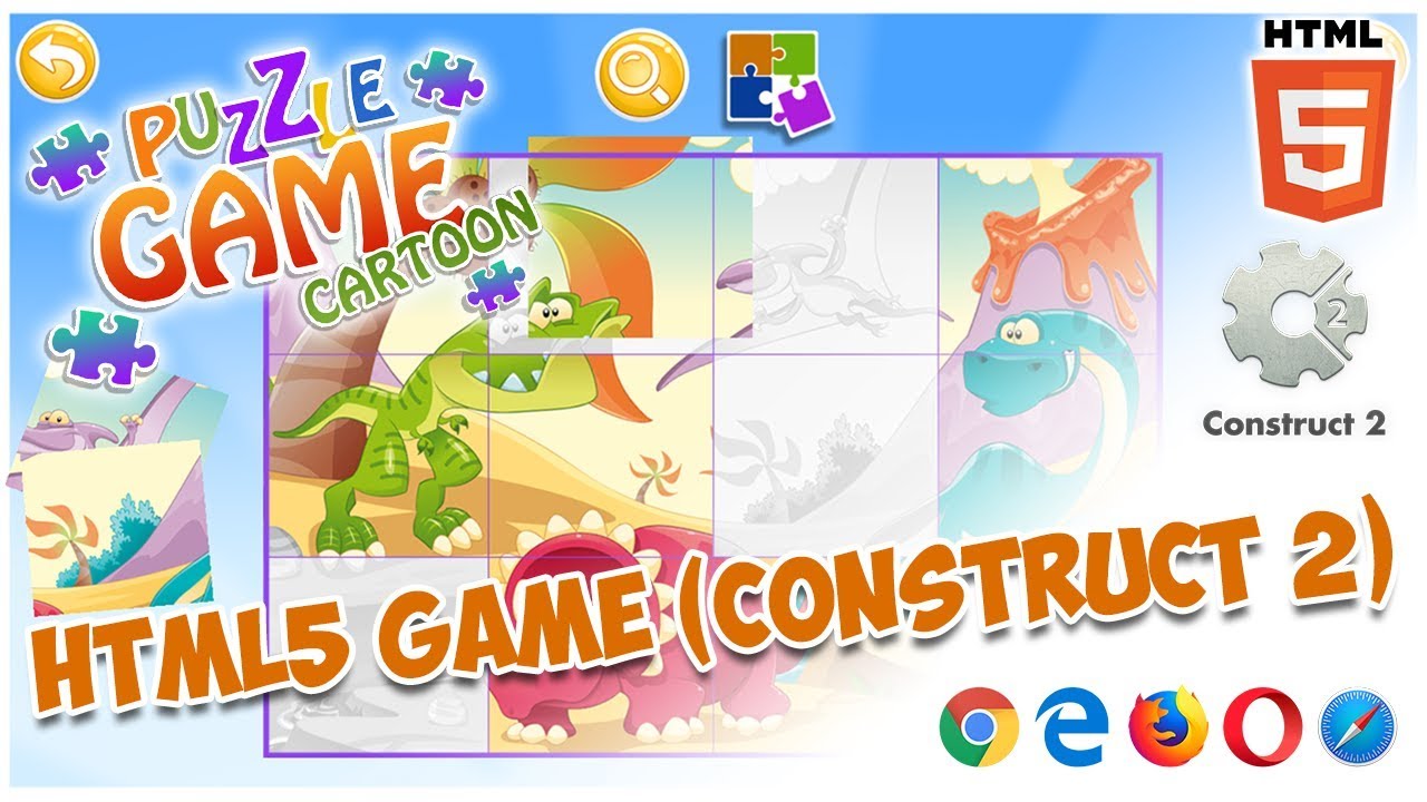 Puzzle Game Cartoon - Construct 2 Platform Game Template HTML5 - YouTube