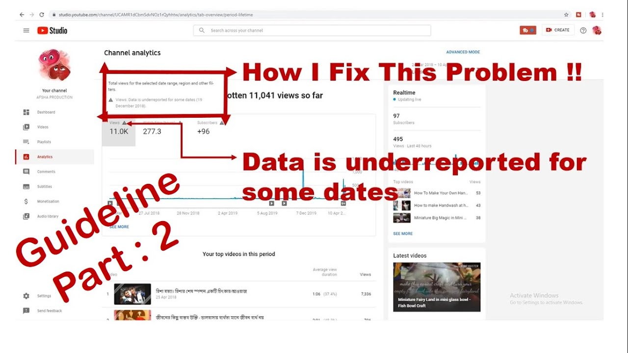 Views : Data is underreported for some dates - Fix it The Guideline ...