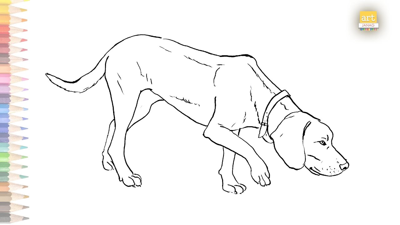 Innocent village dog drawing easy How to draw Innocent village dog step ...