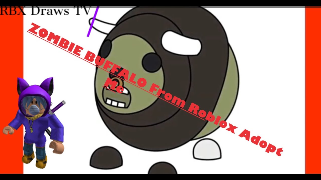 How To Draw ZOMBIE BUFFALO From Roblox Adopt Me - YouTube