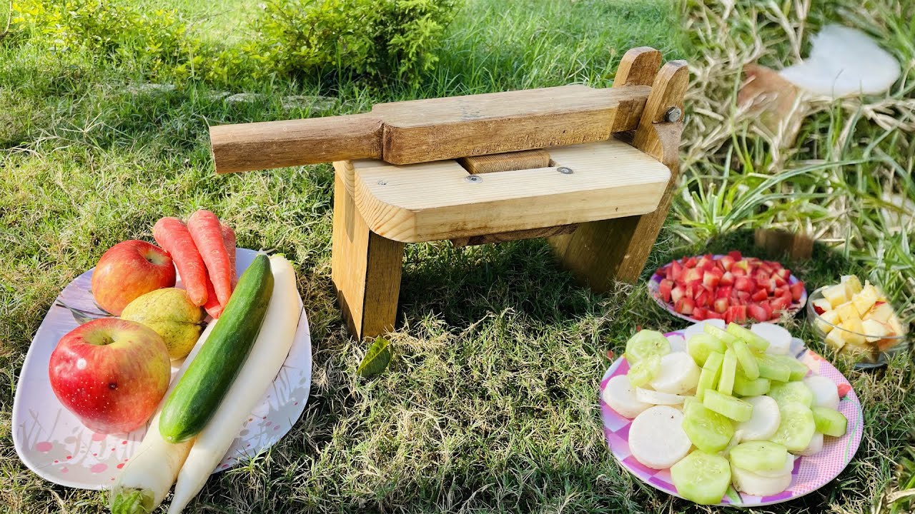 How to make Wooden Vegetable Cutter | Fruit Cutter | Salad Cutter ...