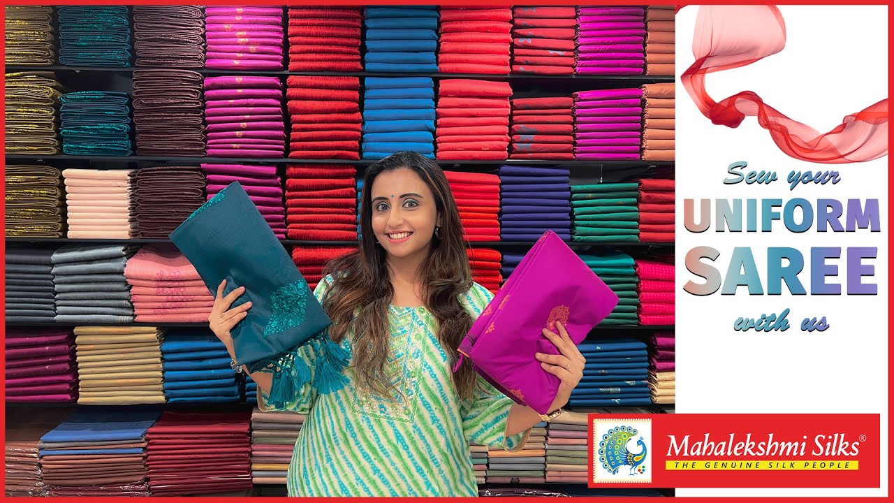 Uniform Sarees; Dress Code Sarees New Arrivals || Mahalekshmi Silks ...