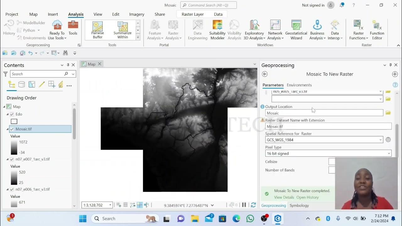 How to carry out mosaicking and exporting raster using ArcGIS Pro - YouTube