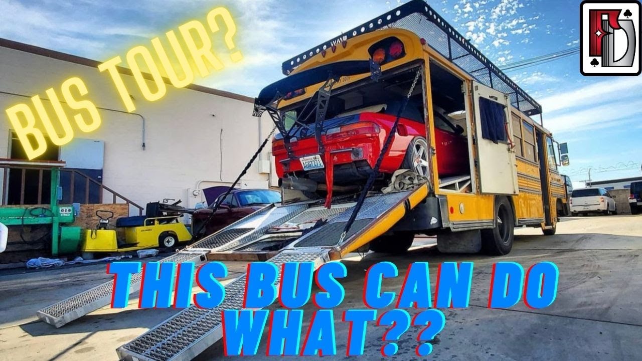 Greg Leones Skoolie Bus Tour With Full Deck Autoworks!!! - YouTube