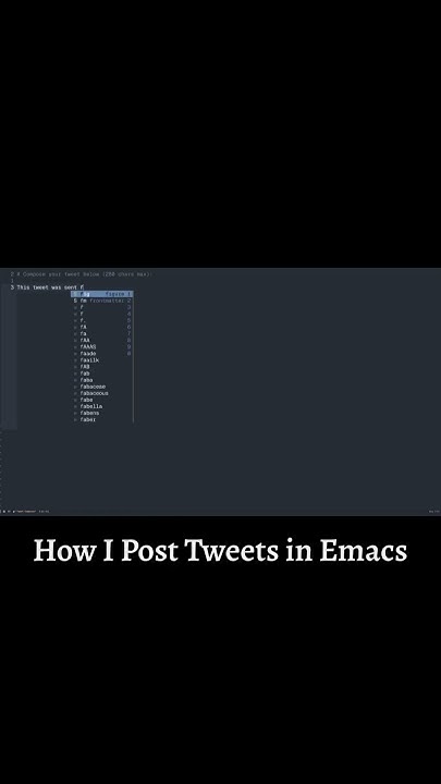 Sending Tweets in EMACS?! #coding #programming #emacs - YouTube
