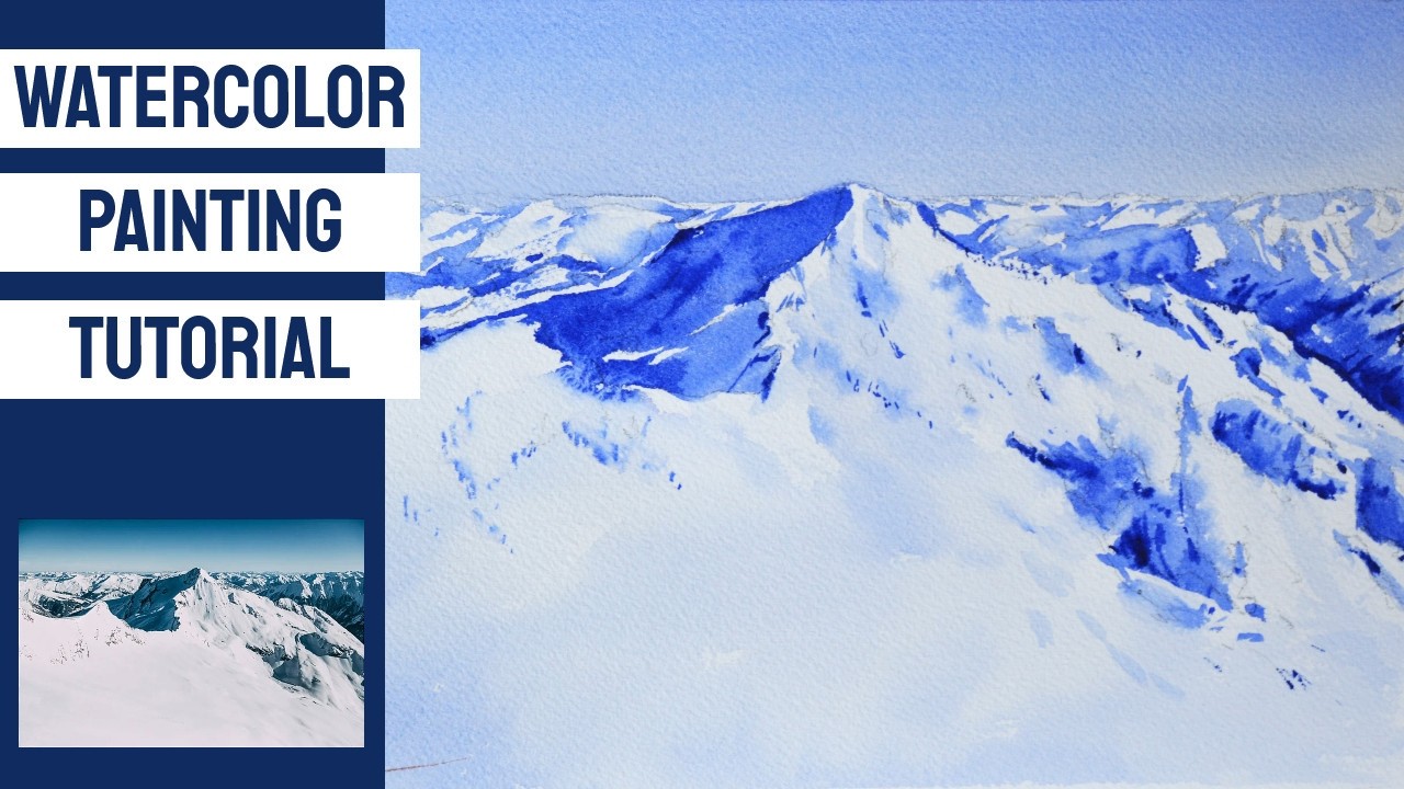 WATERCOLOR Painting TUTORIAL - How to Paint a WINTER LANDSCAPE Using ...