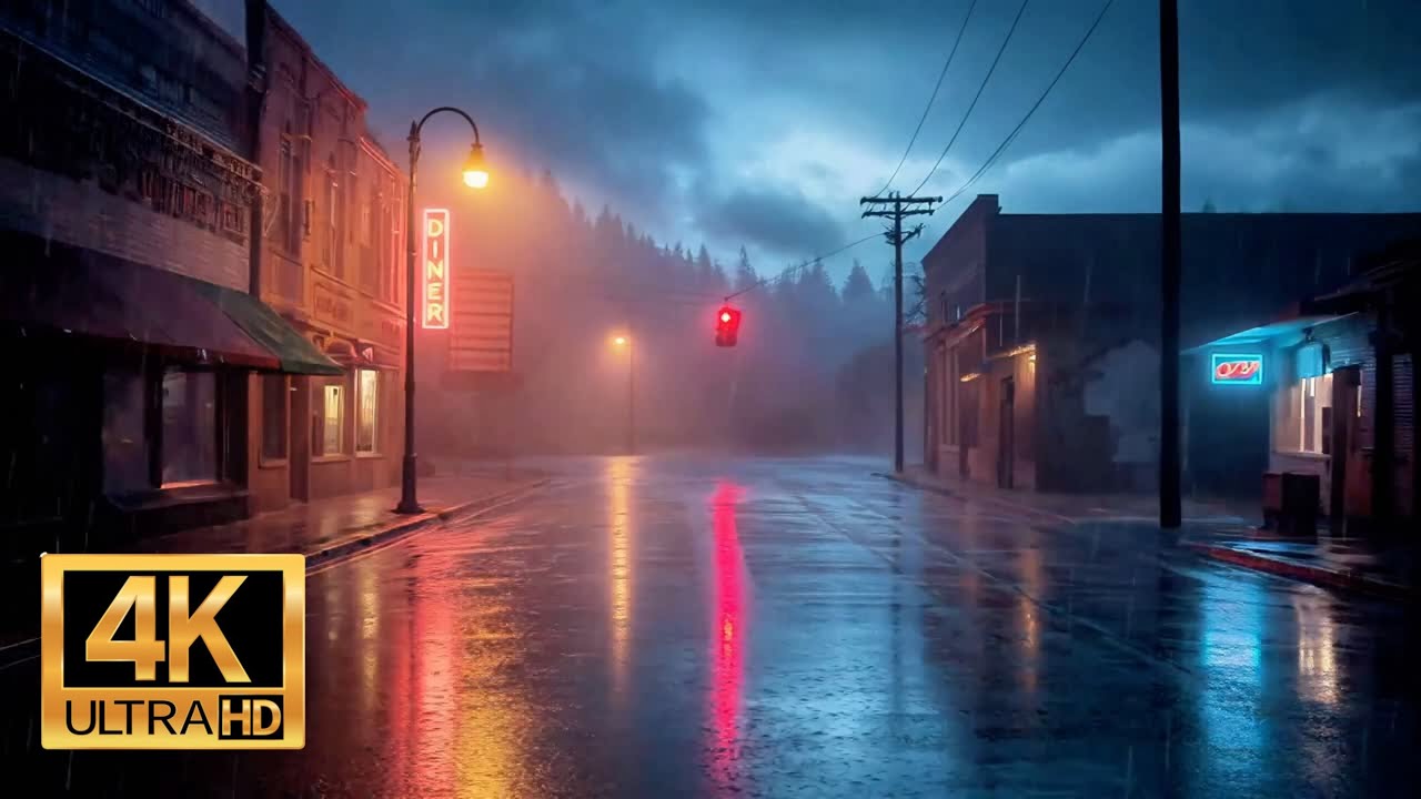 Stranger Things Rain Ambience | Neon Nights in Hawkins | 4K | 4 Hour ...