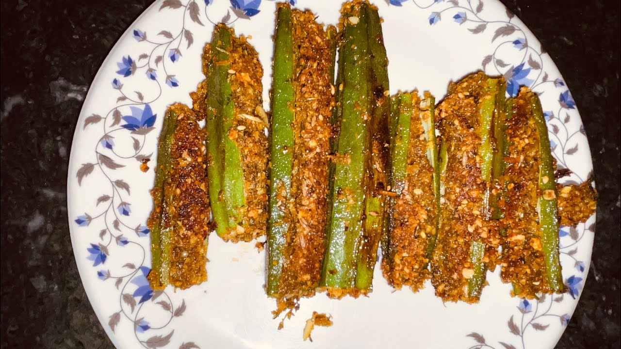 गावरान भरली भेंडी ॥ tawa bhendi fry ॥ okra fry recipe ॥ spicy bhendi ...
