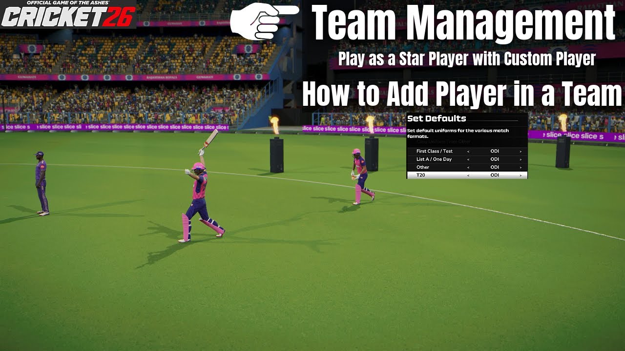 Cricket 26 Team & Lineup Management – How to Add Player in Team - YouTube