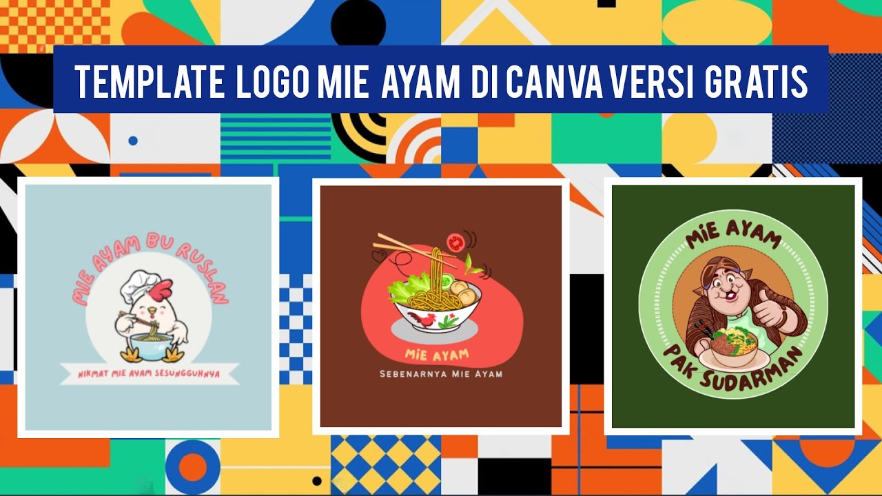 cara membuat desain logo usaha makanan mie ayam menggunakan template di ...