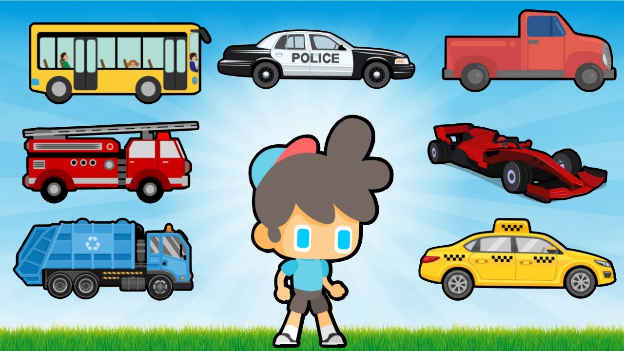 Learn Vehicles Names - learning videos for kids - YouTube