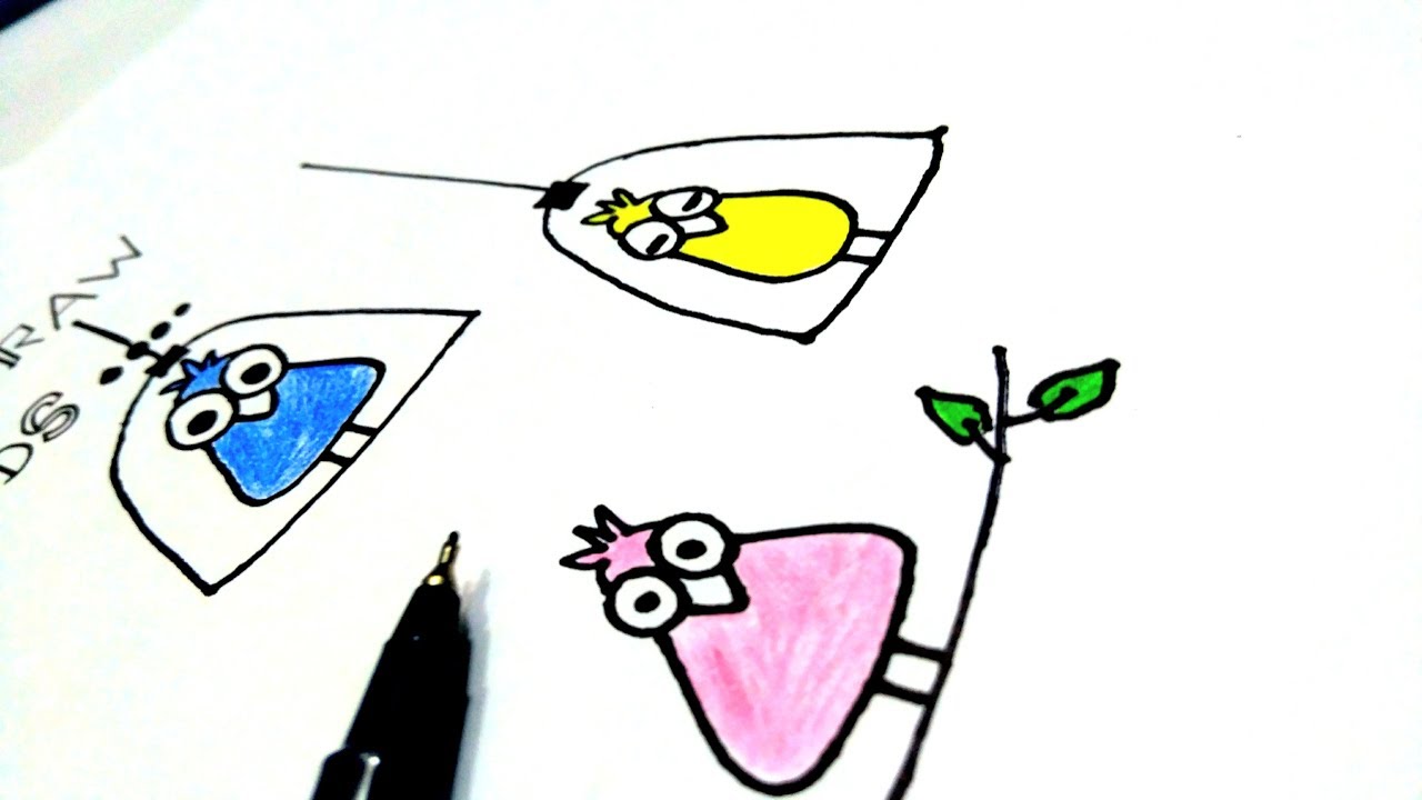 Doodle for Beginners!!!How To Draw doodle bird in 3 steps.. - YouTube