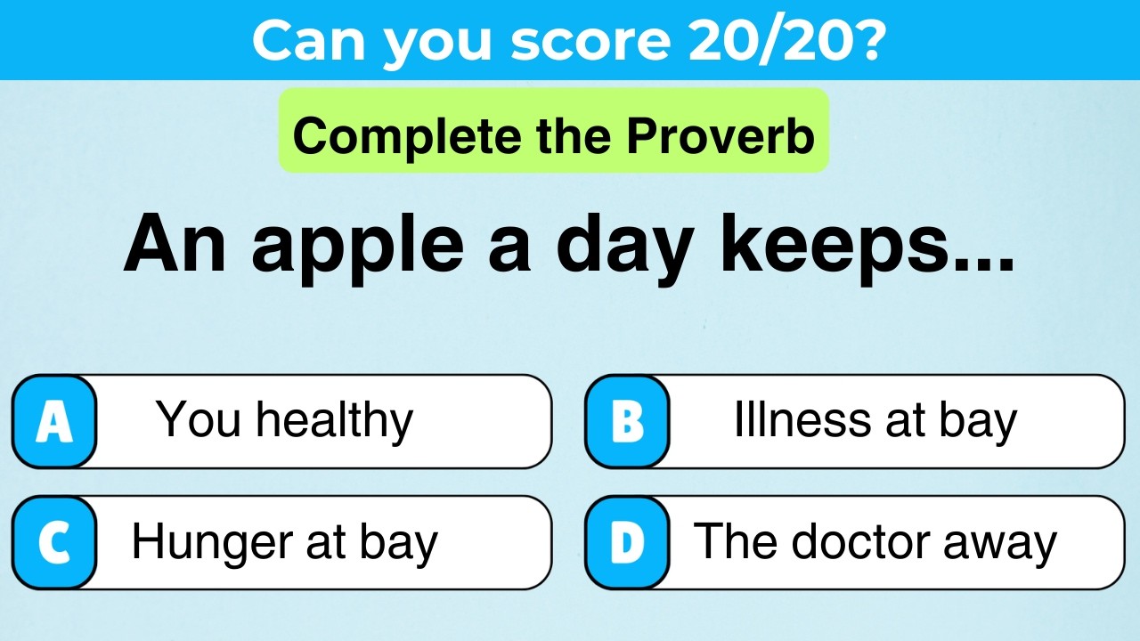 Test Your Knowledge: Perfect Score English Proverbs Quiz #english quiz ...