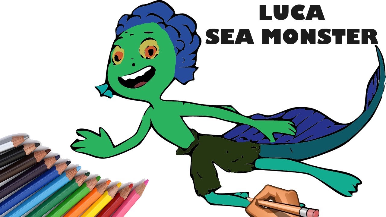 HOW TO DRAW LUCA SEA MONSTER - YouTube
