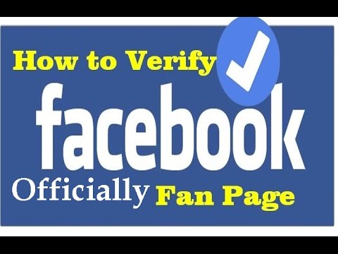 how to verify facebook fan page officially - YouTube