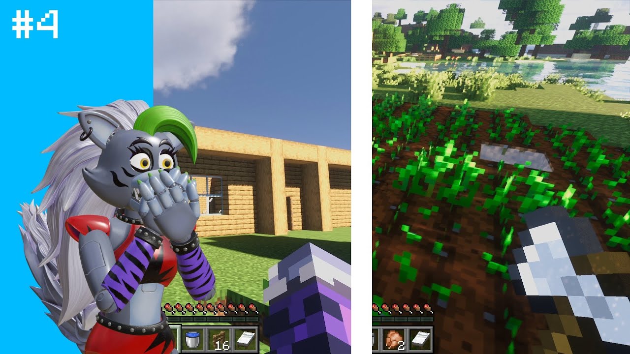 Couple's Minecraft Survival | Part 4 | Building our House 2/Starting a Farm - YouTube