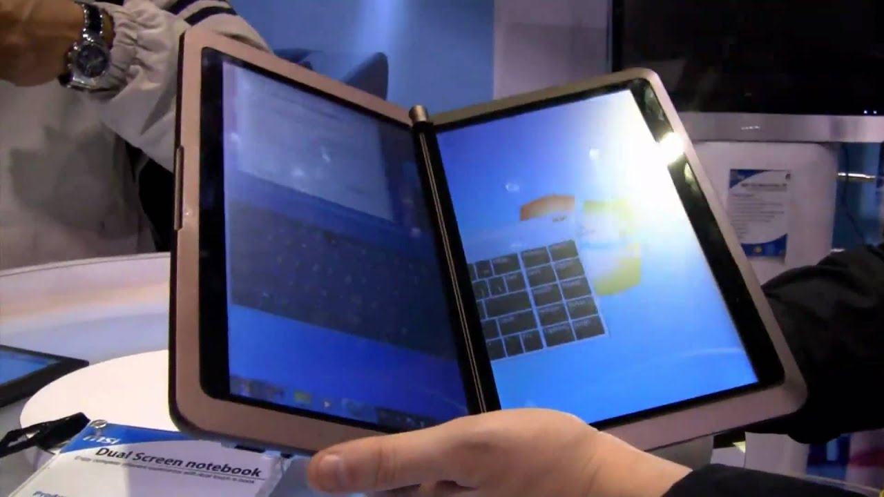 MSI Dual Screen Netbook mit Multitouch Display - YouTube