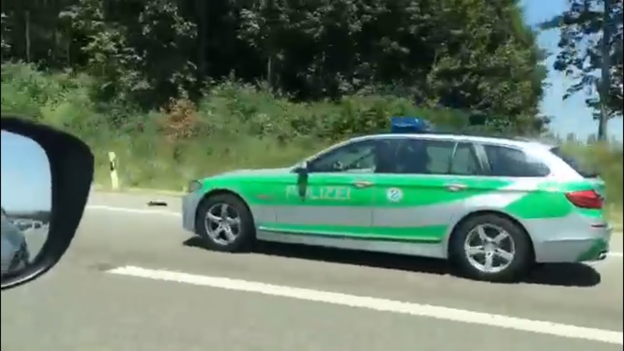 Passing Police Car in Germany on Autobahn - YouTube