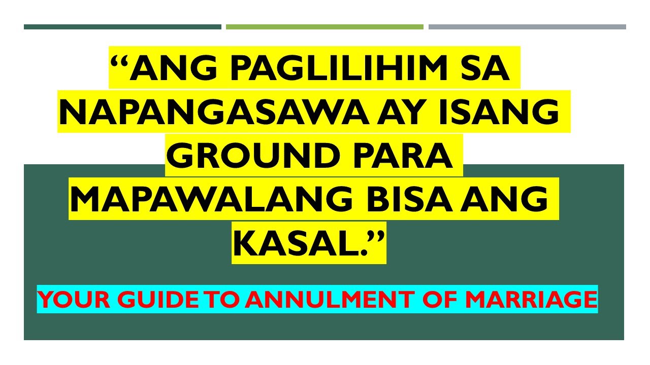 ANNULMENT OF MARRIAGE DUE TO FRAUD IN MARRIAGE (FAMILY CODE OF THE ...