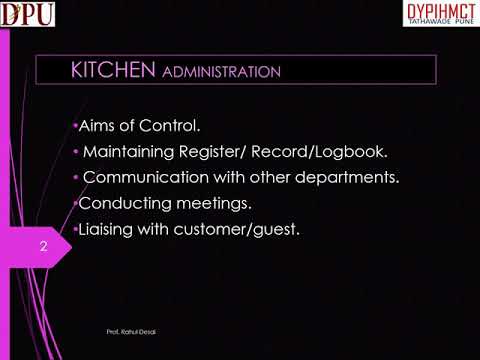 Food Production - Kitchen Administration - YouTube