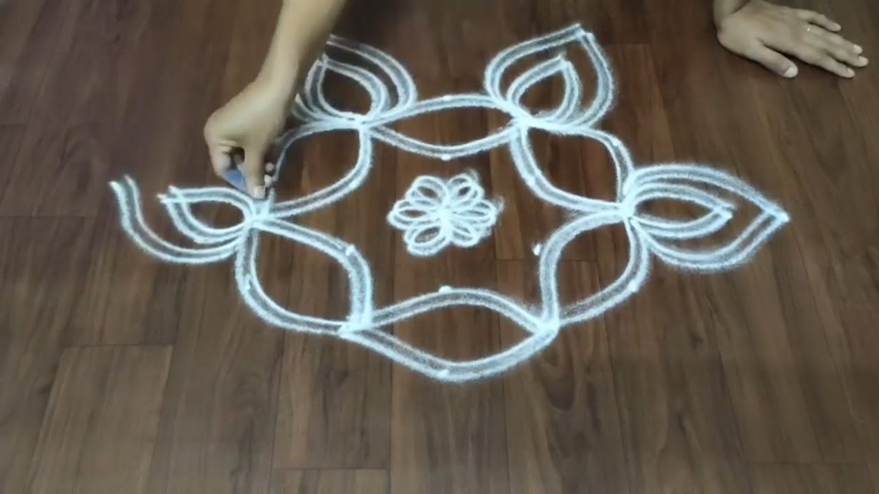 5 chukkala Friday muggulu| easy muggulu|Friday kolam| chinnamuggulu ...