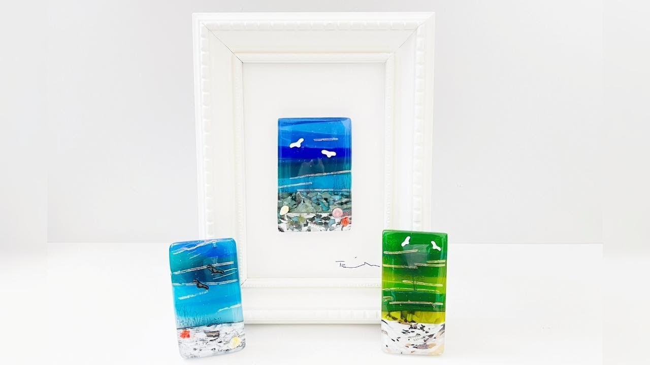 Fused Glass Fossil Pattern Bar Landscapes - YouTube