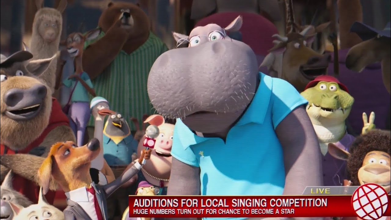 SING 2016 (2/10) - Crowds of animals gather to audition for the contest ...