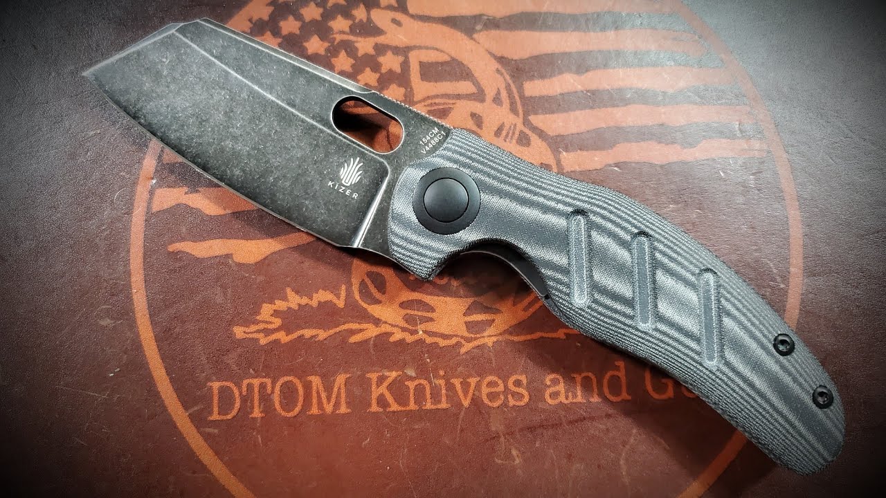 Kizer Sheepdog with hole deployment and micarta!! Unboxing and First ...