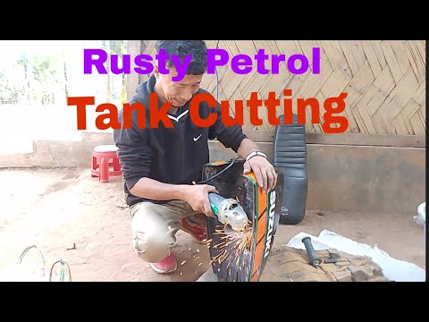 Rusty Petrol Tank Cutting - YouTube
