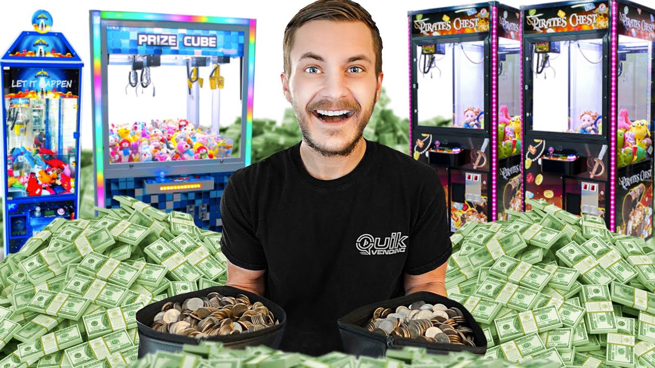Collecting Money From Our CLAW MACHINES After TWO WEEKS! - YouTube