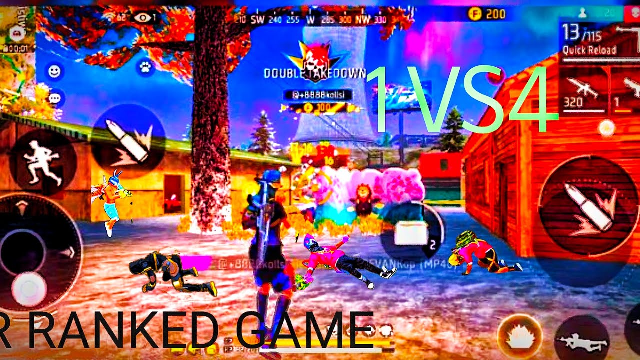 1V4 gameplay video challenge video 😱|free fire|free fire 1v4 shorts ...