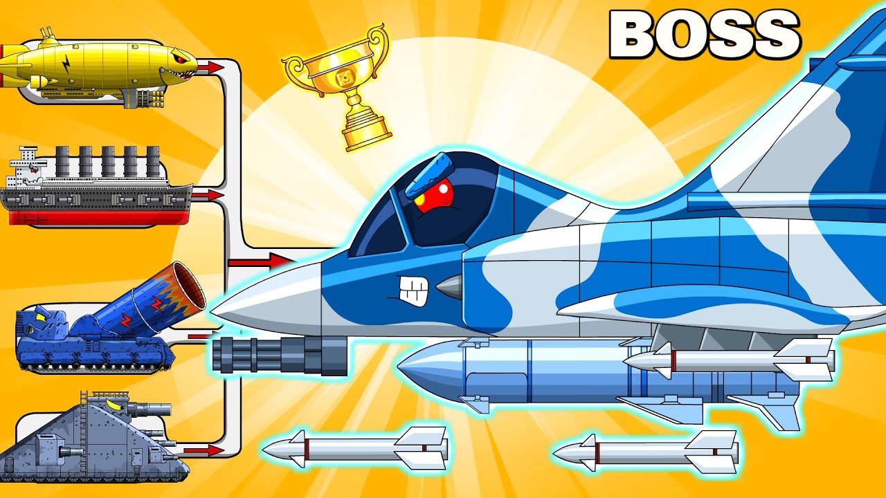 Monster tank: COMBAT AIRCRAFTS vs MEGA TANK - Cartoons about tank/Nina ...