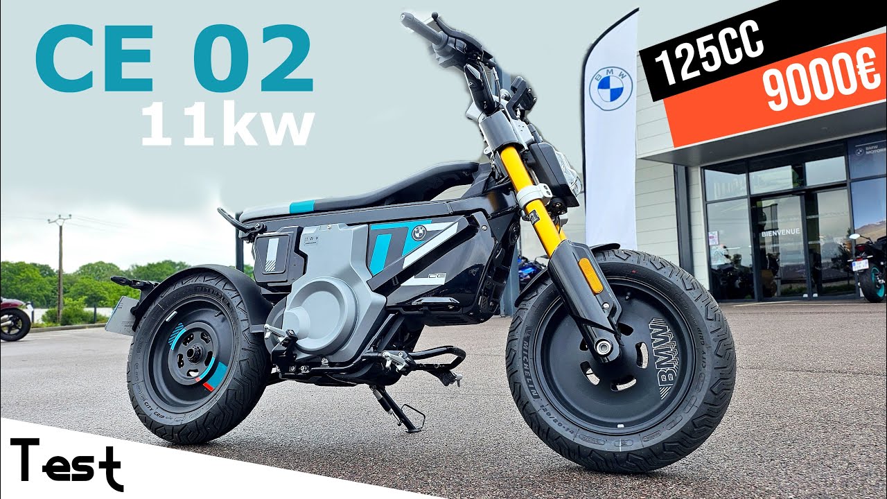 "Test" La première moto électrique BMW 🤩 "CE02 11kw de 2024" - YouTube