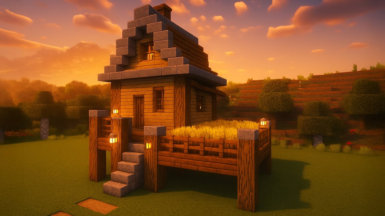 How To Build A Medieval Starter House in Minecraft - YouTube