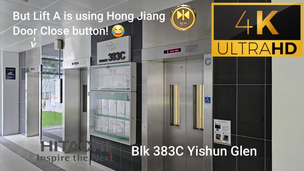 Hitachi lifts at Blk 383C Yishun Glen - YouTube