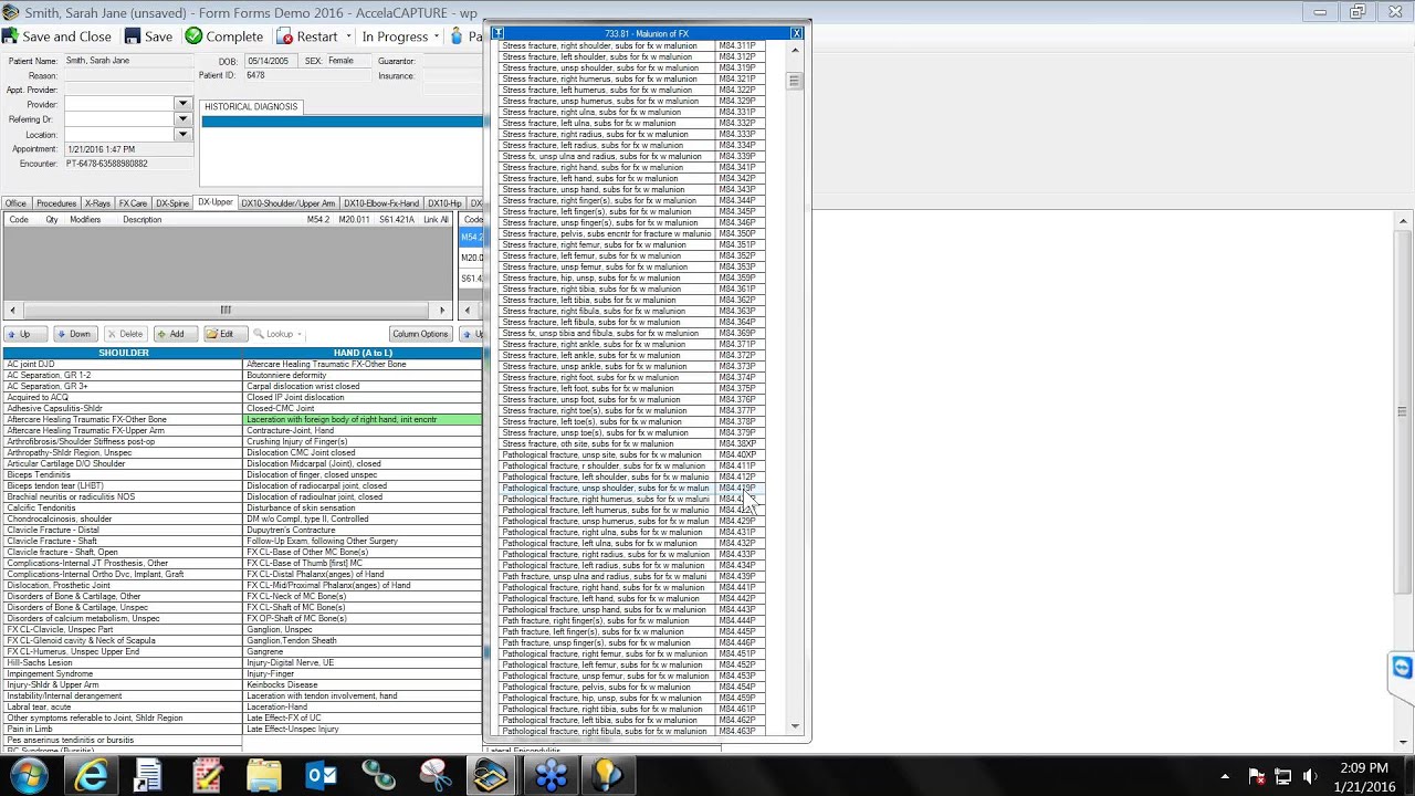 AccelaCAPTURE ICD-10 Forms Lab for Orthopaedic Clients - YouTube