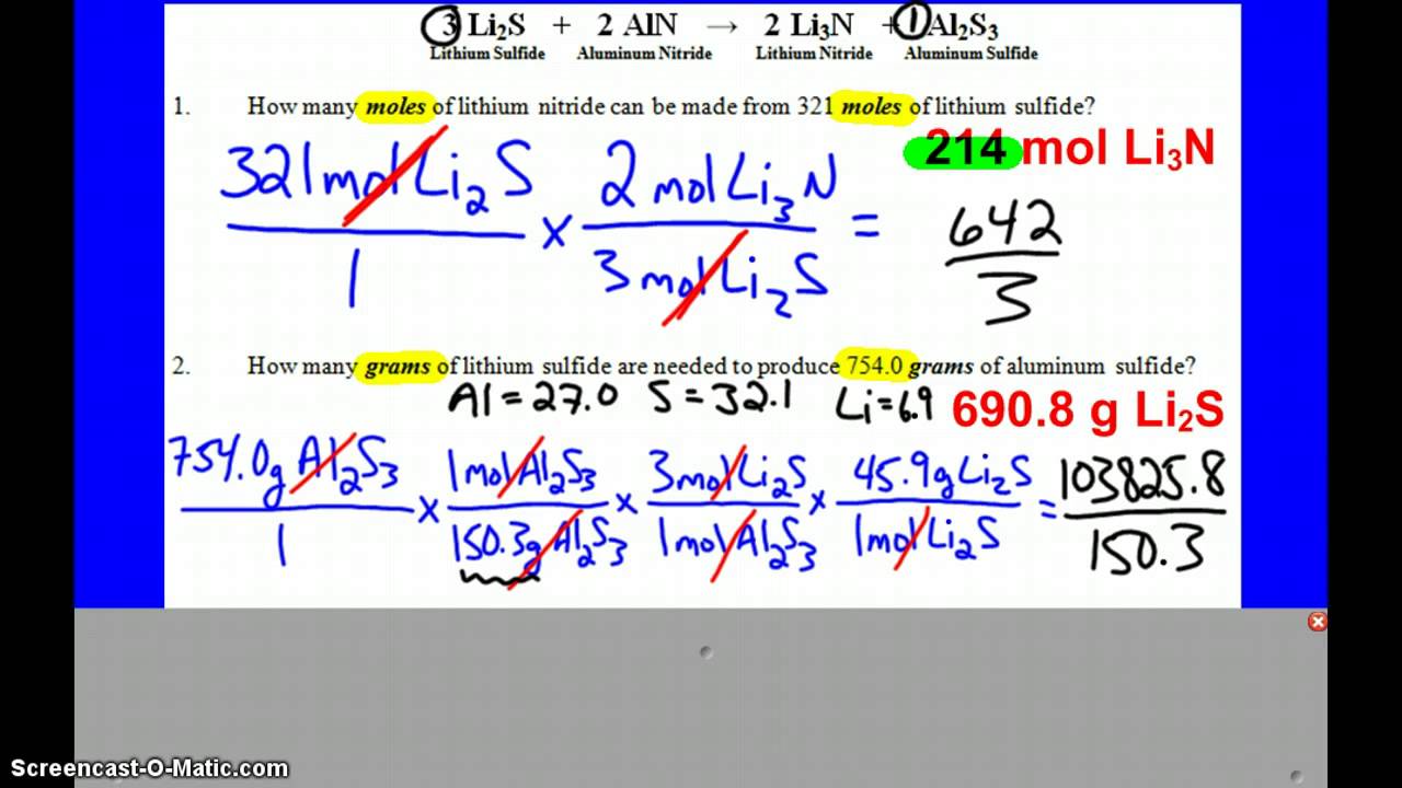 Stoichiometry Practice Problems - YouTube