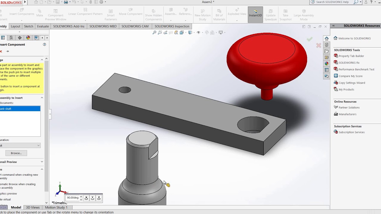 Solidworks Assembly Universal Joint 4 - YouTube