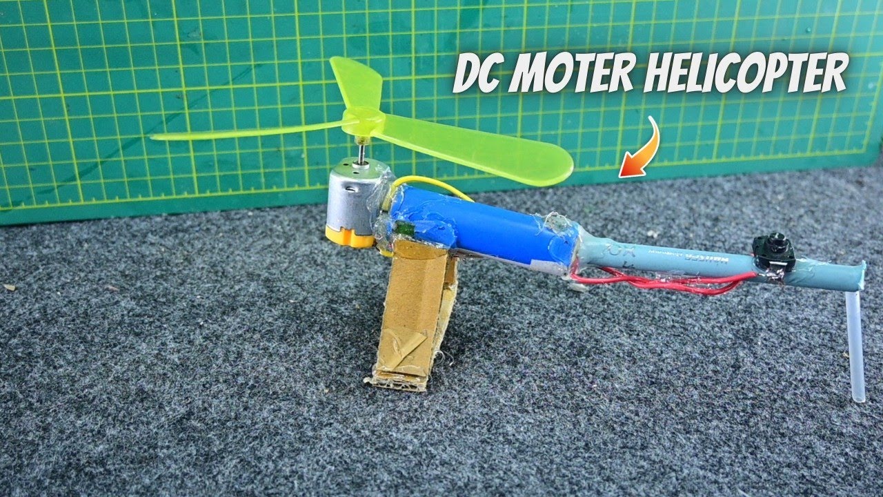 Make Diy Mini Helicopter With Dc Motor - YouTube