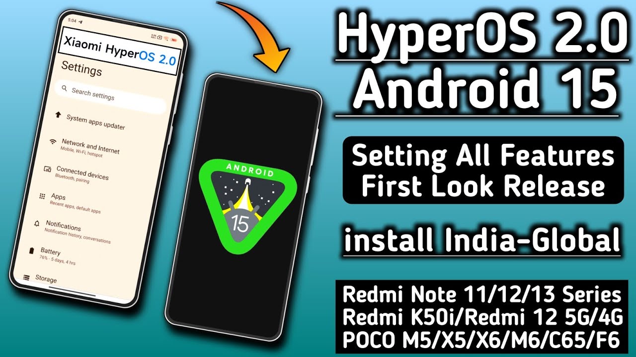 OMG HyperOS 2.0 With Android 15 Top Setting Features Release, For All ...