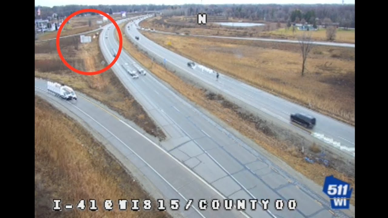 Wisconsin: Car Drives Off Road And Takes Out Large Sign (DELAY UPLOAD ...