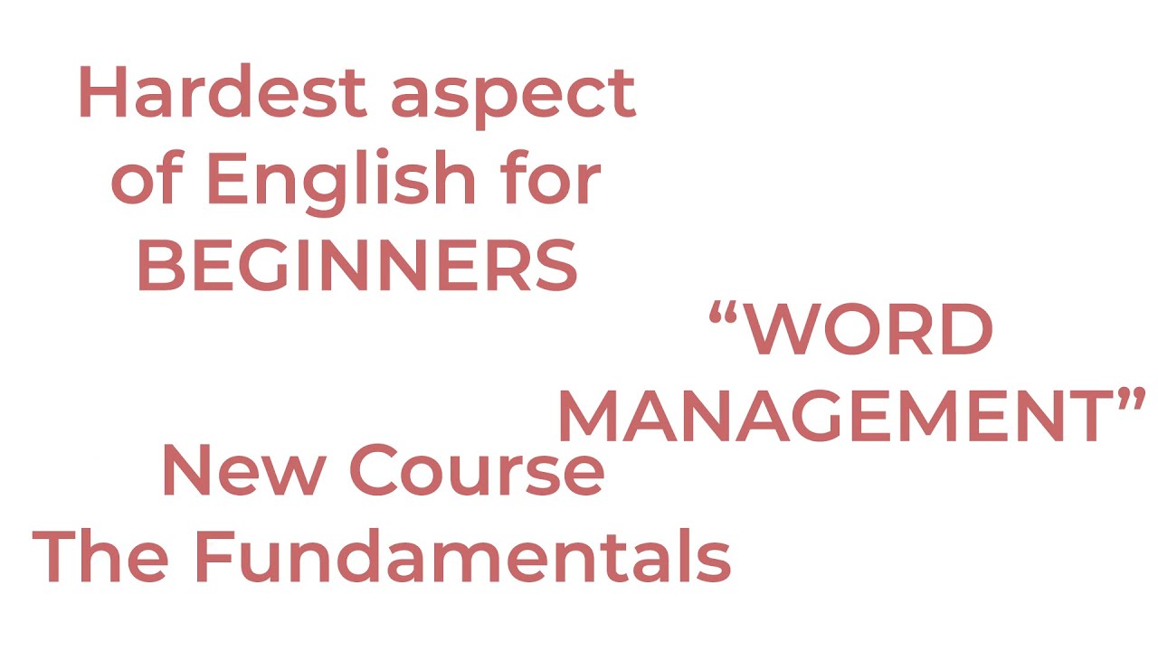 Word Management- Part-1: The fundamentals - YouTube