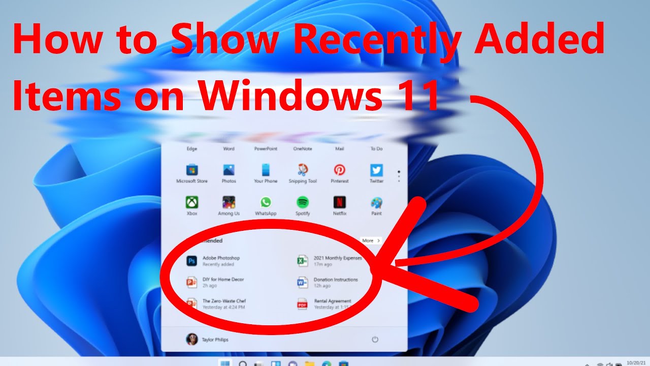 How to Show Recently Added Items on Windows 11 - YouTube